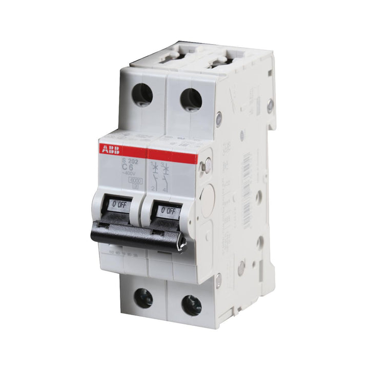 ABB S202-C6 | Interruptor automático miniatura (MCB) de 2 polos, 6 A, – DDPARTS SOLUTION